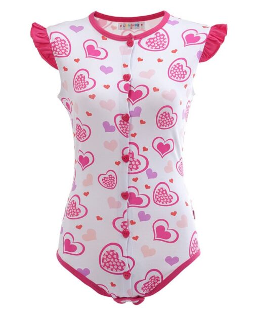 Princess Hearts Front Snap Onesie Bodysuit - LittleForBig Cute & Sexy ...