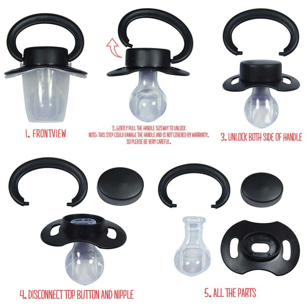 GEN-II Adult Sized Black Pacifier - LittleForBig Cute & Sexy Products