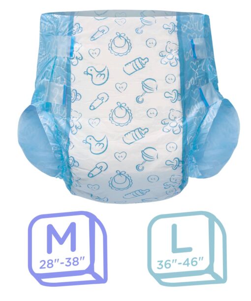 Nursery Blue Printed Adult Brief Diapers - LittleForBig Cute & Sexy ...